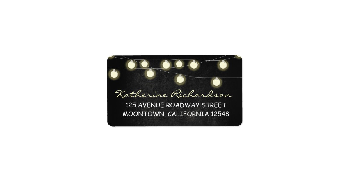 string lights chalkboard address labels | Zazzle