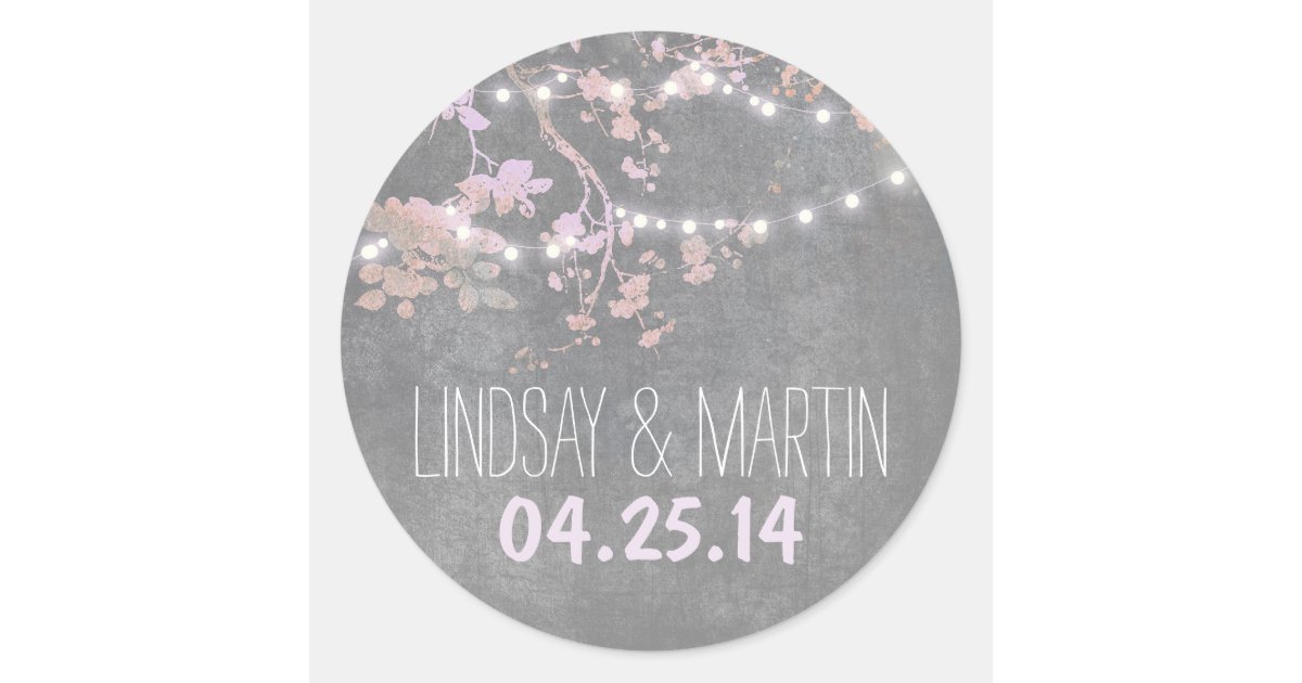 String lights cute and fancy wedding stickers | Zazzle