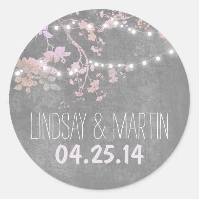 String lights cute and fancy wedding stickers | Zazzle