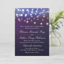 String Lights Evening Wedding Invitation | Zazzle