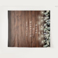 String Lights Rustic Wood Wedding Photo Backdrop | Zazzle