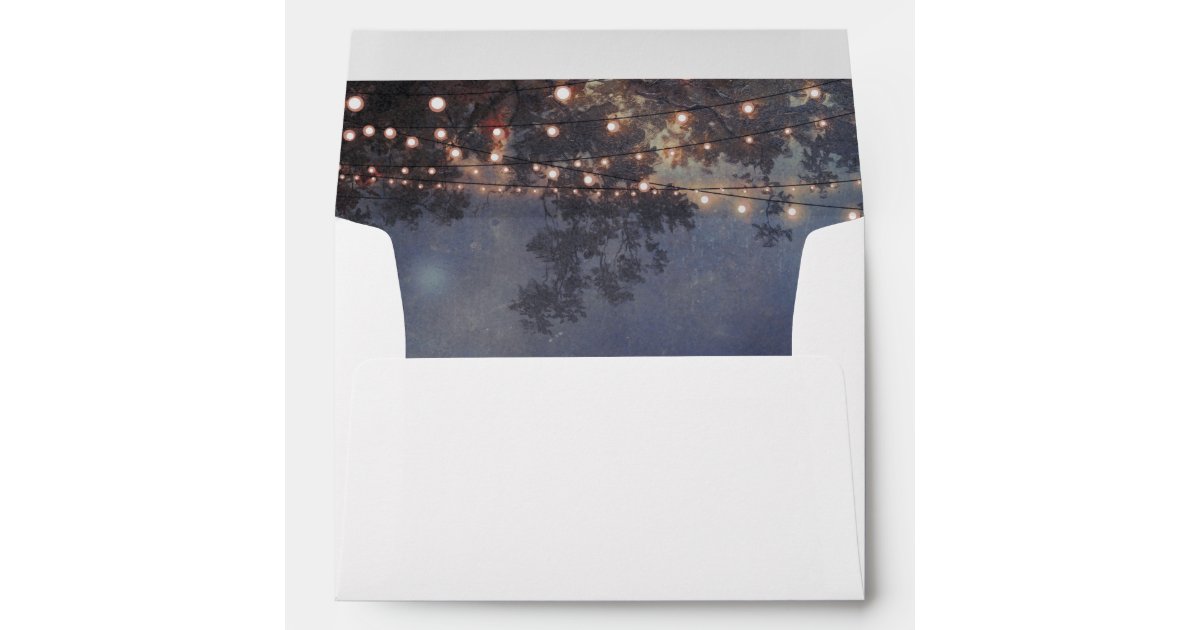 String Lights Tree Branches Rustic Envelope | Zazzle