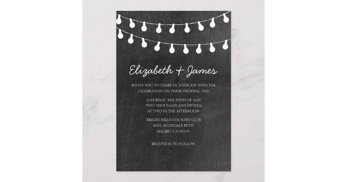 String Lights Wedding Invitations | Zazzle.com