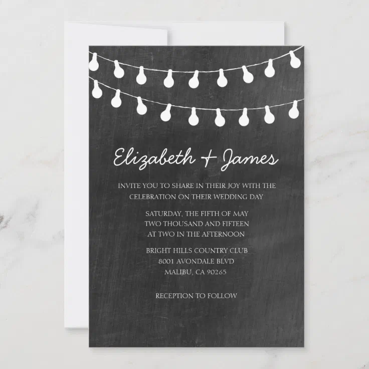 String Lights Wedding Invitations | Zazzle
