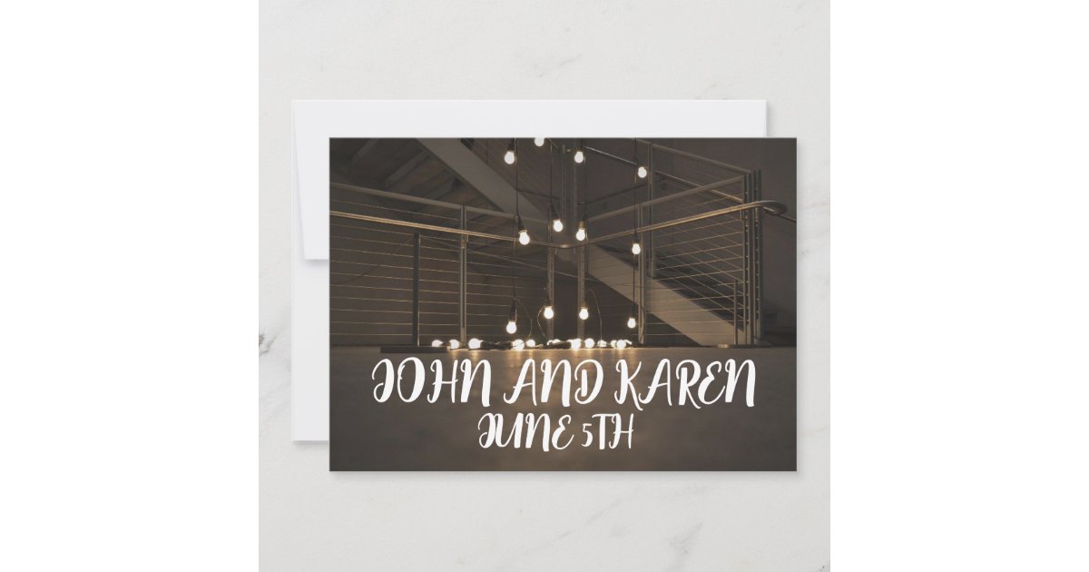 STRING LIGHTS WEDDING INVITATIONS CUSTOM | Zazzle