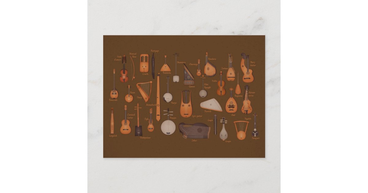 String Musical Instruments Postcard | Zazzle
