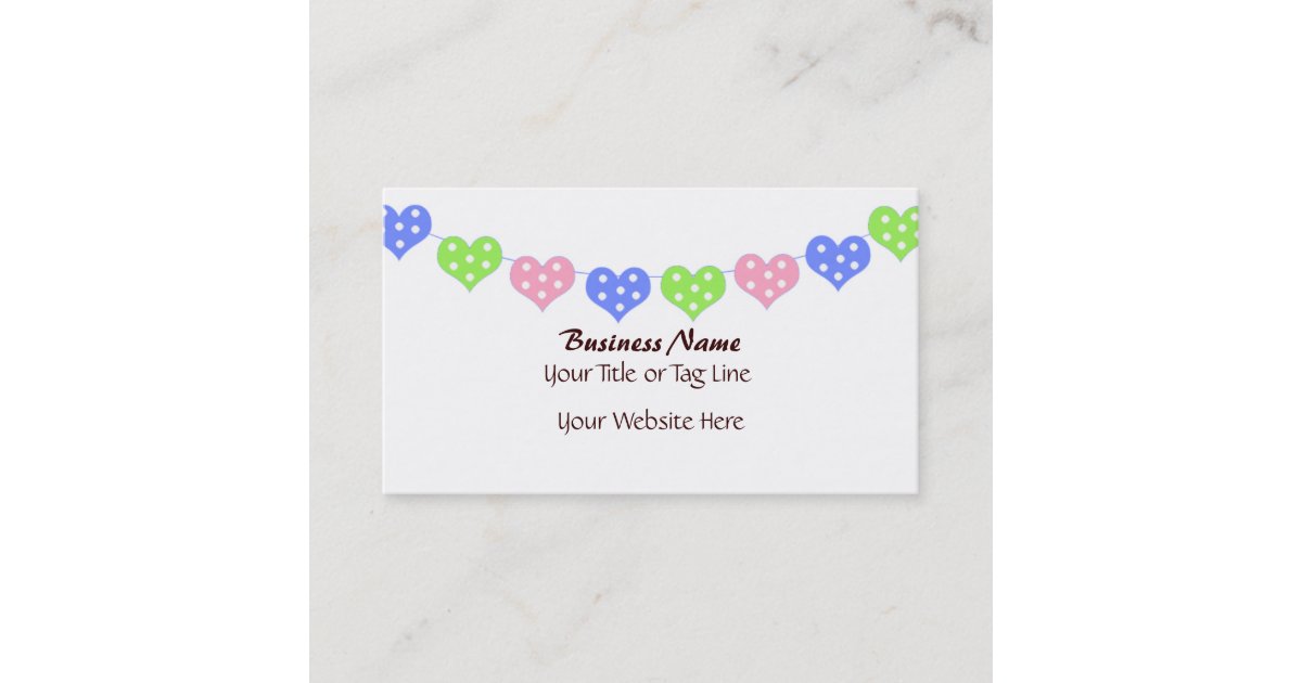 String of Hearts Business Card | Zazzle