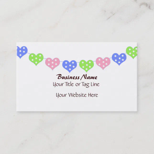 String of Hearts Business Card | Zazzle