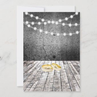 String of Lights Rustic Wood Background Invitation | Zazzle