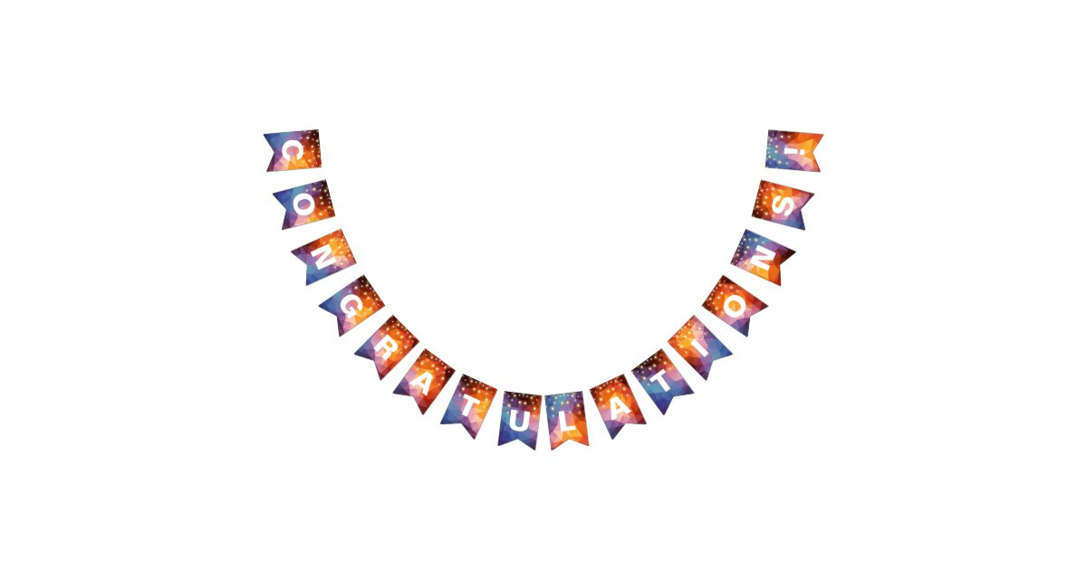 string of party lights on triangle abstract bunting flags | Zazzle