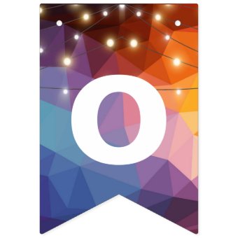 string of party lights on triangle abstract bunting flags | Zazzle