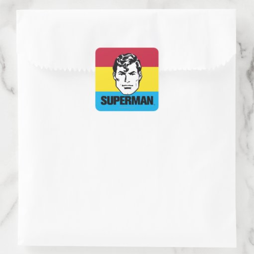 Stripe Boy - Superman Square Sticker | Zazzle