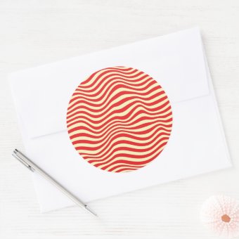 Striped background classic round sticker | Zazzle