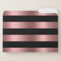 Striped Black Rose Gold File Folder | Zazzle