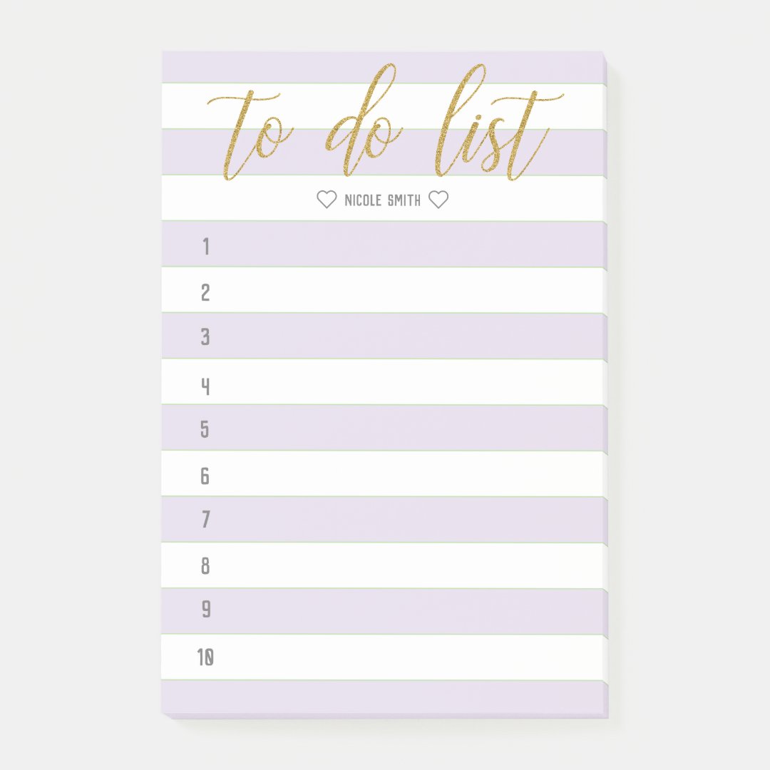 Striped Brush Lettered To Do List Post-it Notes | Zazzle