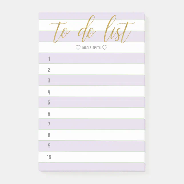 Striped Brush Lettered To Do List Post-it Notes | Zazzle