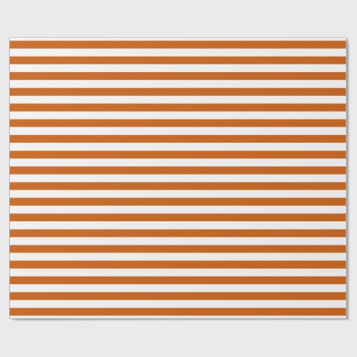 Striped Design Burnt Orange Wrapping Paper | Zazzle