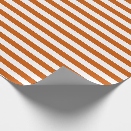 Striped Design Burnt Orange Wrapping Paper | Zazzle