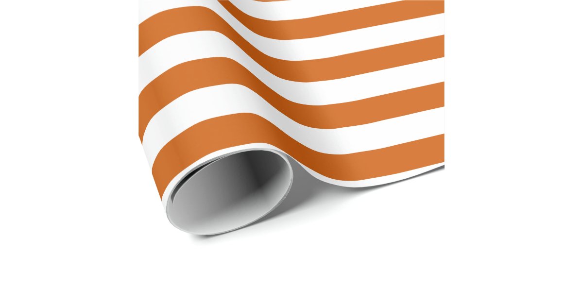 Striped Design Burnt Orange Wrapping Paper | Zazzle