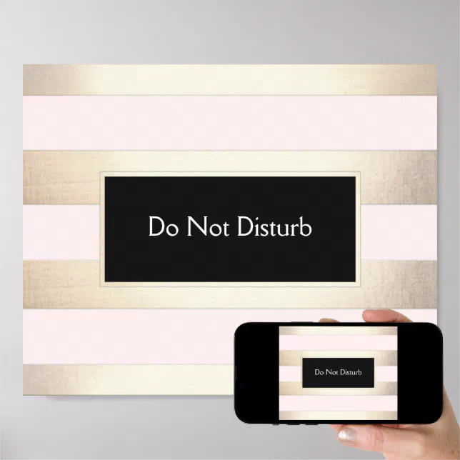 Striped FAUX Gold Foil and Pink Do Not Disturb Poster | Zazzle