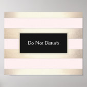 Striped FAUX Gold Foil and Pink Do Not Disturb Poster | Zazzle