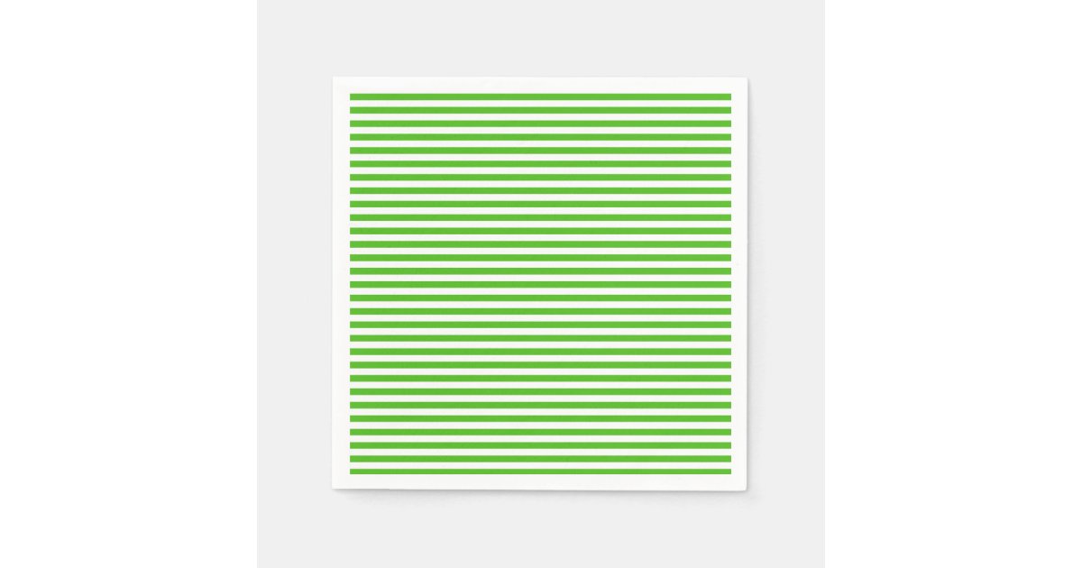 Striped Kelly Green Paper Napkins | Zazzle