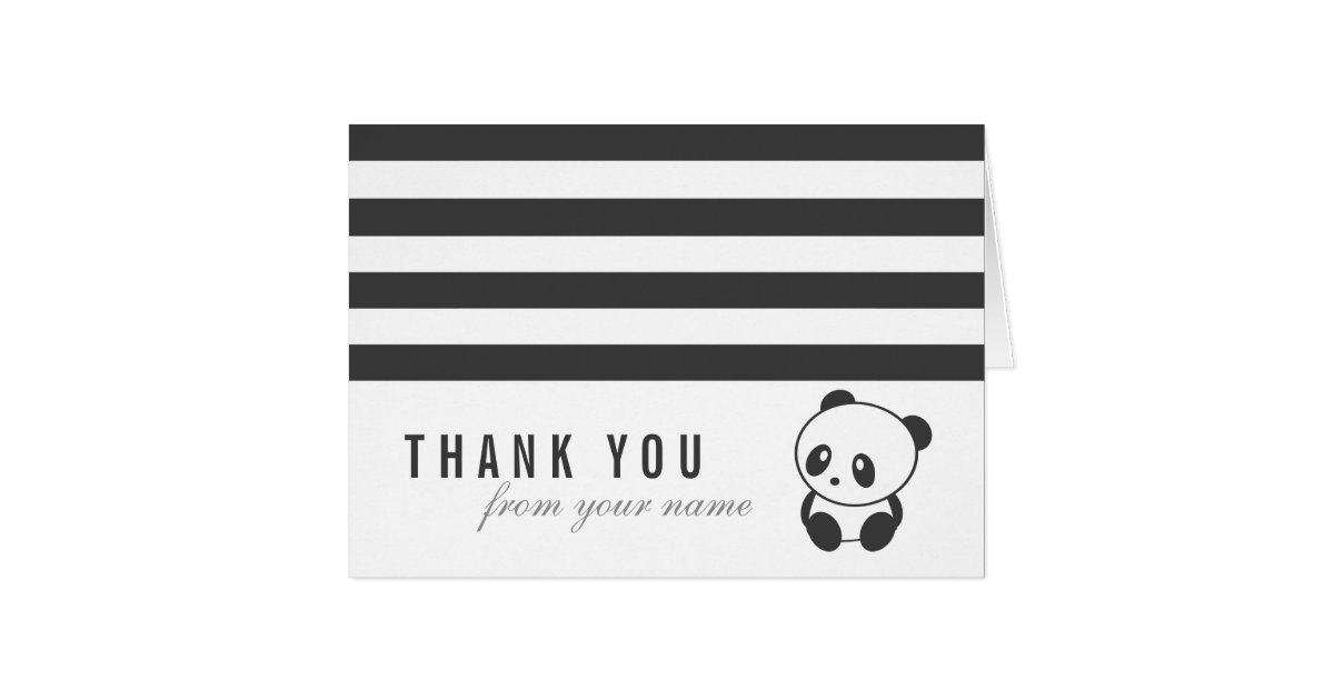 Striped panda thank you card | Zazzle.com