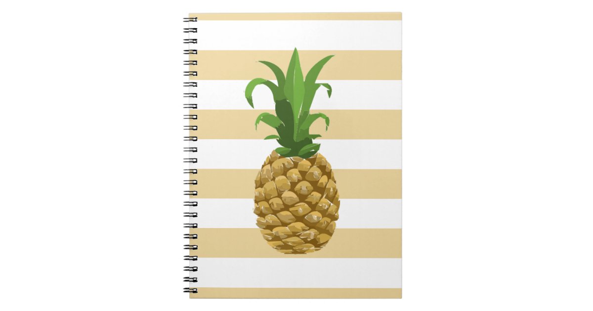 Striped Pineapple Notebook | Zazzle.com