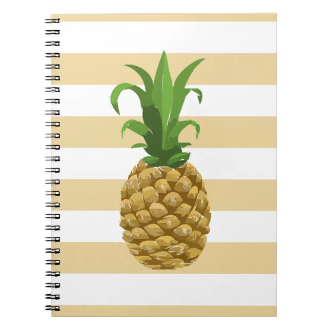 Striped Pineapple Notebook | Zazzle
