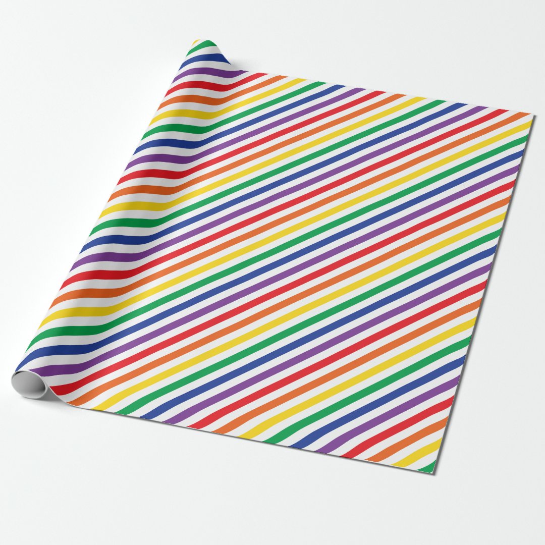 Striped Rainbow Wrapping Paper | Zazzle