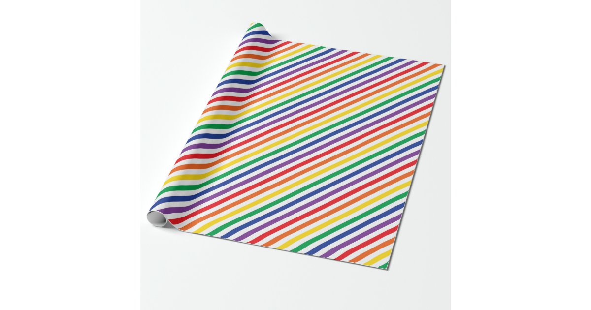 Striped Rainbow Wrapping Paper | Zazzle