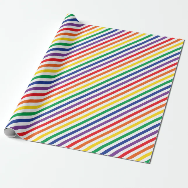 Striped Rainbow Wrapping Paper | Zazzle