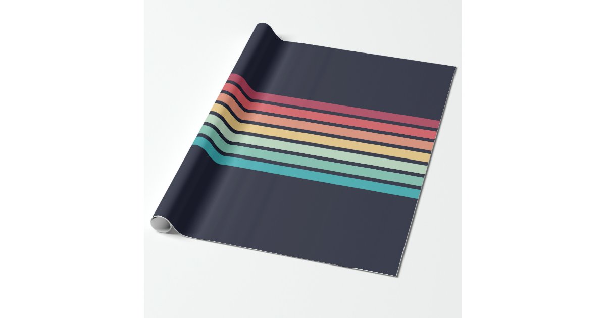 Striped Retro Stripes Pattern Wrapping Paper | Zazzle