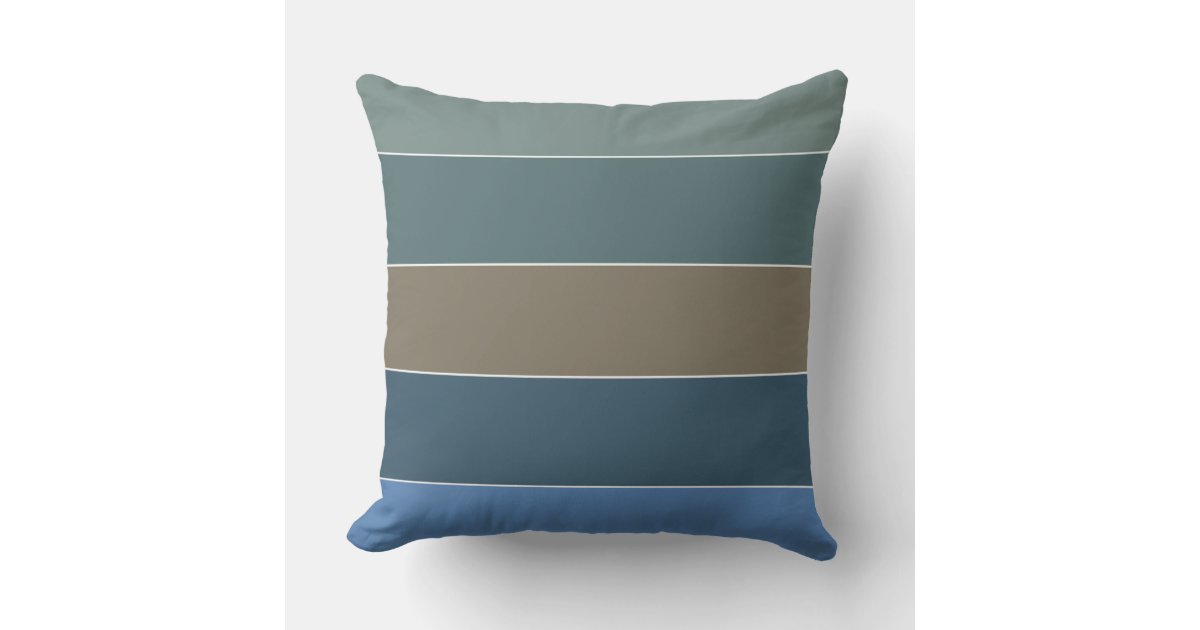 Striped Sand and Surf Colors of Barbados Outdoor Pillow | Zazzle