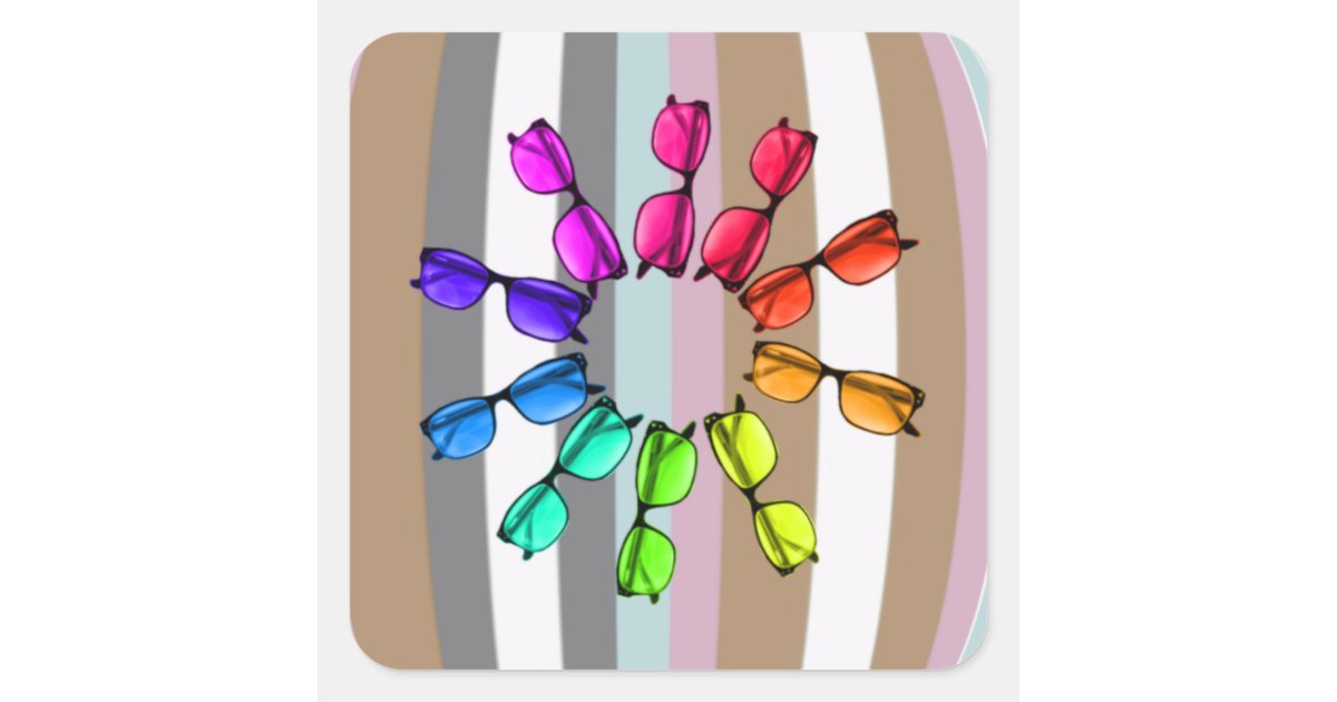 Stripes and Eye Glasses Sticker | Zazzle