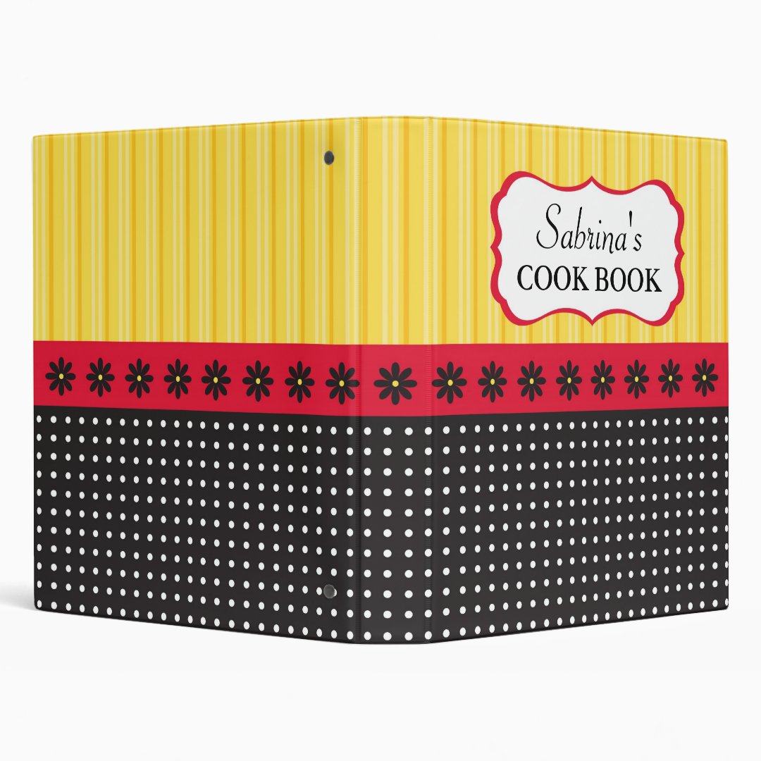 Stripes and Polka Dots Recipe Binder | Zazzle