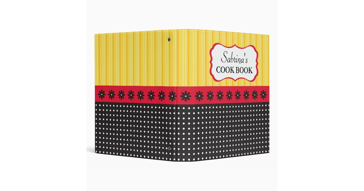 Stripes and Polka Dots Recipe Binder | Zazzle