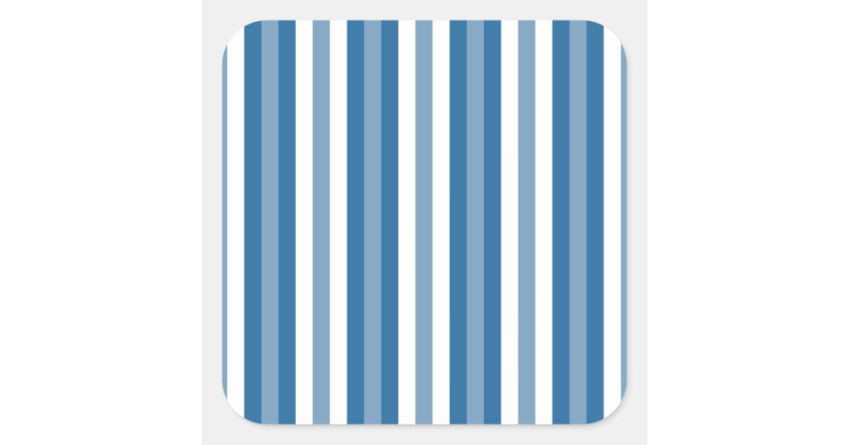 Stripes Background Blue and White Square Sticker | Zazzle