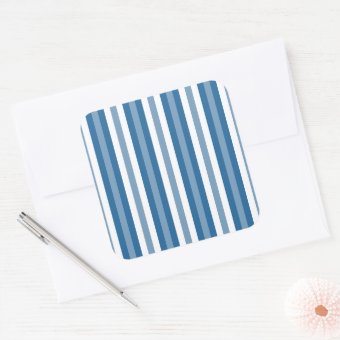 Stripes Background Blue and White Square Sticker | Zazzle