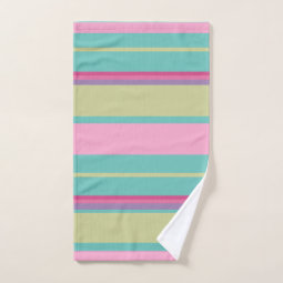 Stripes Blu Aqua, Raspberry, Lime, Pink Bath Towel Set | Zazzle