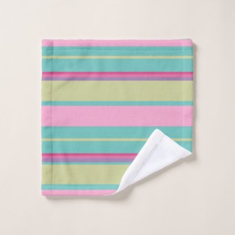 Stripes Blu Aqua, Raspberry, Lime, Pink Bath Towel Set | Zazzle