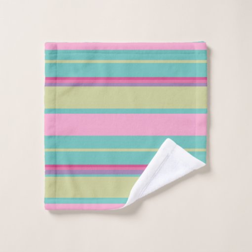 Stripes Blu Aqua, Raspberry, Lime, Pink Bath Towel Set | Zazzle