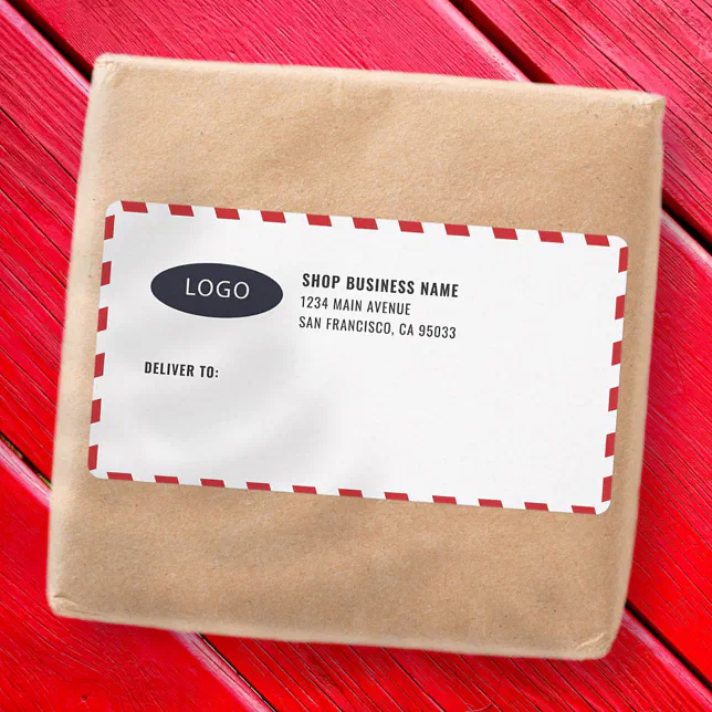 Stripes Business Logo Mailing Shipping Labels | Zazzle