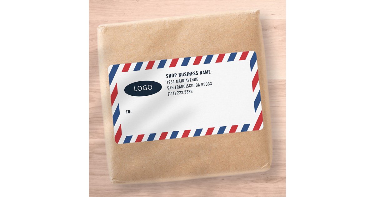 Stripes Business Logo Mailing Shipping Labels | Zazzle