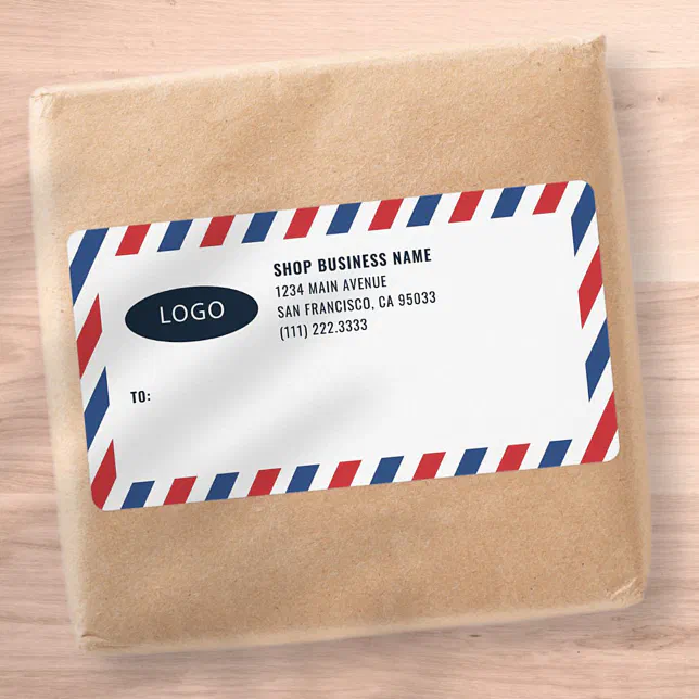 Stripes Business Logo Mailing Shipping Labels | Zazzle
