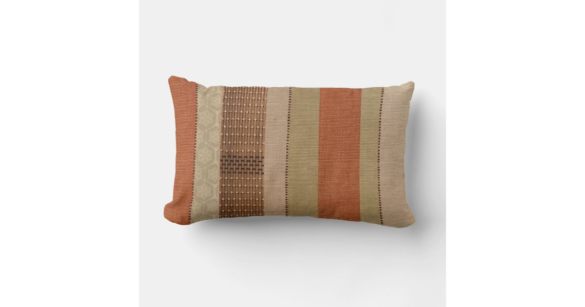 Stripes Earth Tones Throw Pillow | Zazzle