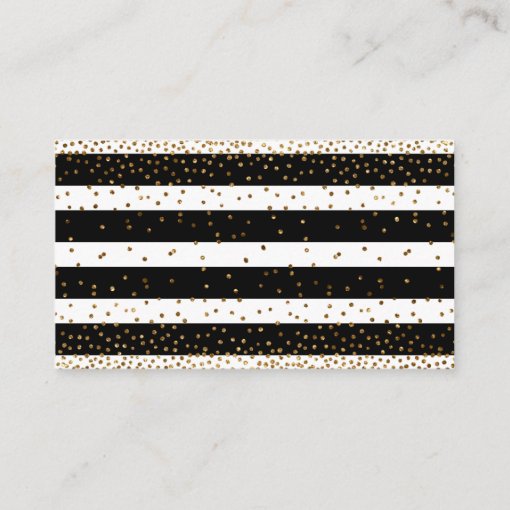 Stripes & Gold Confetti Diaper Raffle Ticket Cards | Zazzle