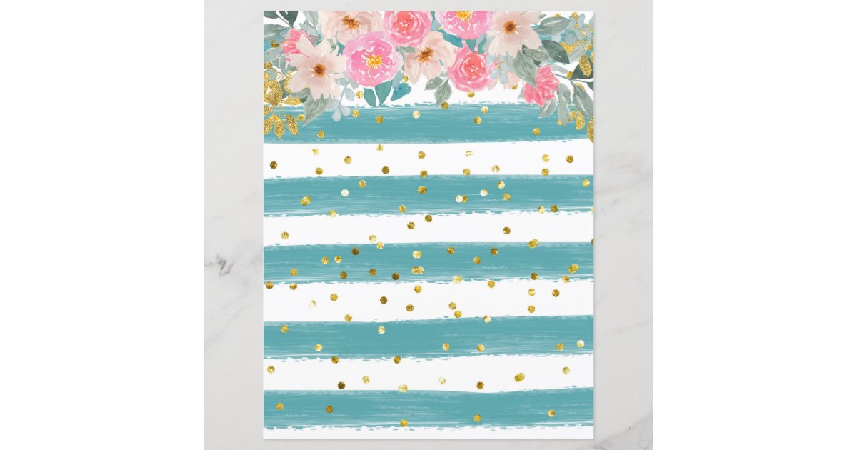 Stripes/Gold Confetti Scrapbook Paper | Zazzle