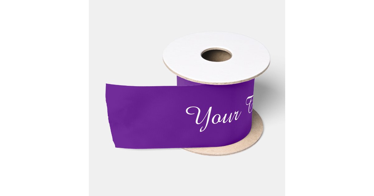 STRIPES gradients - purple + your text Satin Ribbon | Zazzle