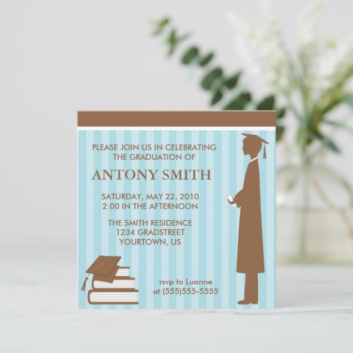 Stripes Graduation Invitation | Zazzle